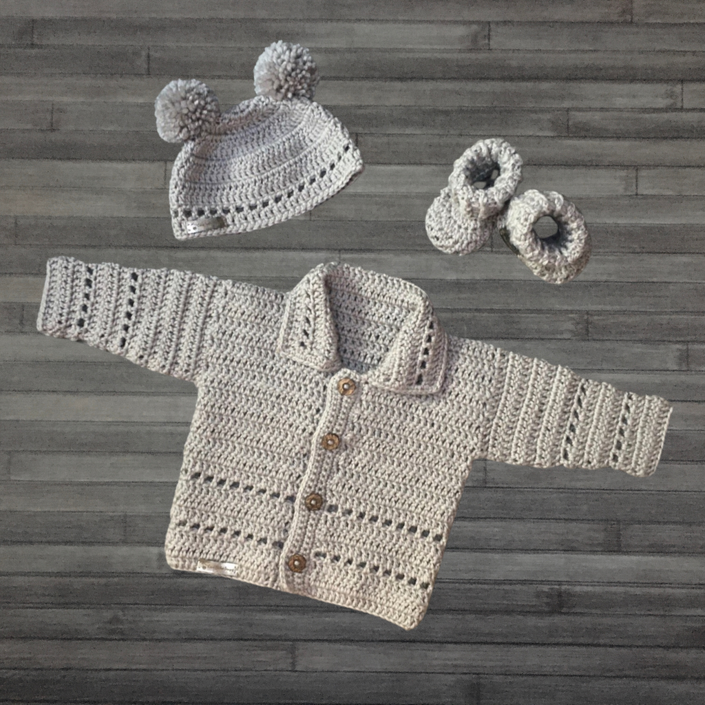 Zac Crochet Baby Set | Cardigan & Hat to 2 Years & Booties | Crochet P ...