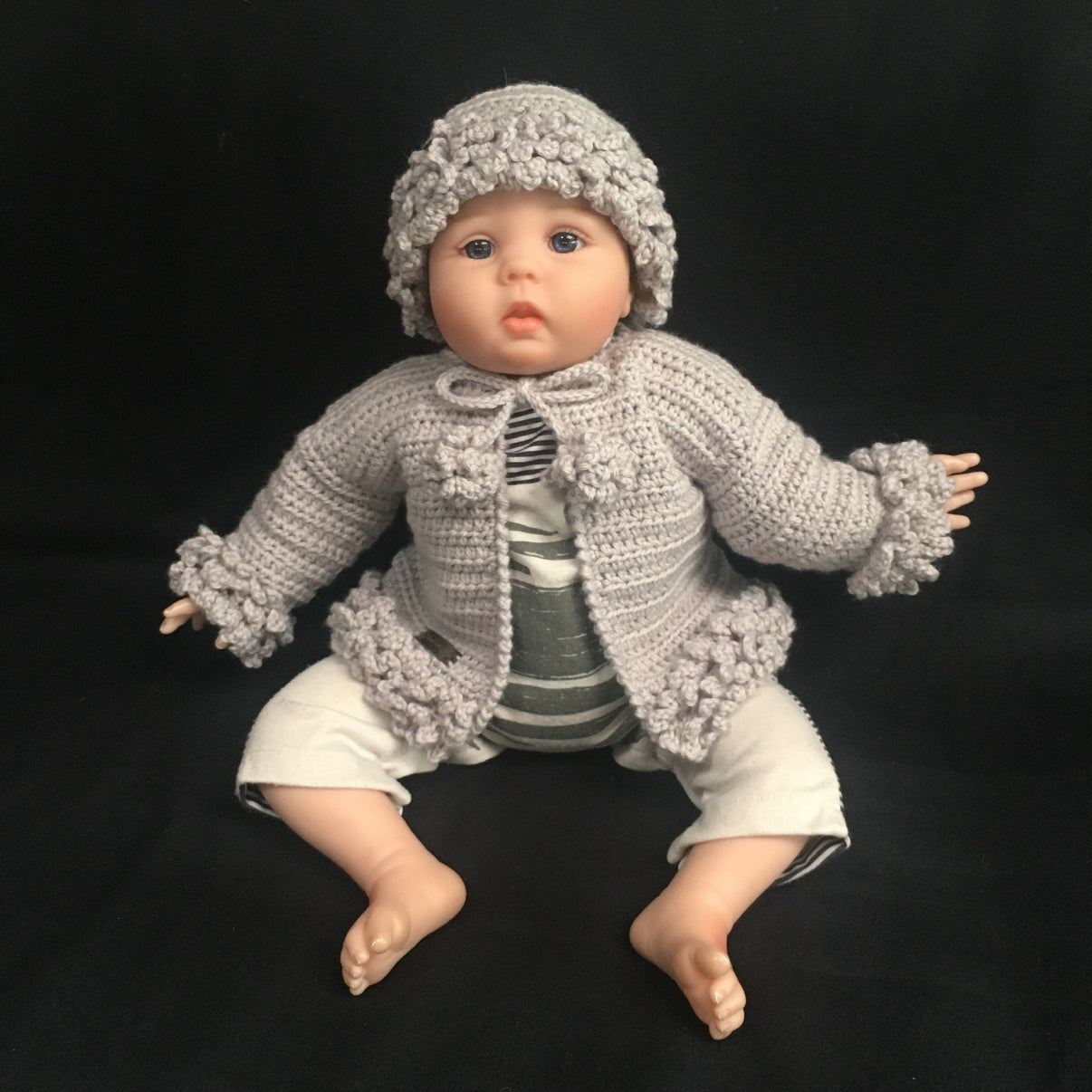 Harriet Crochet Baby Toddler Child Sweater and Hat Set Crochet Pattern ...
